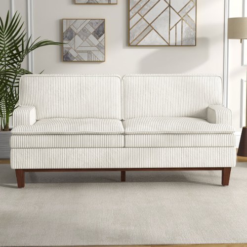Bestier - 75" Luxury Soft Corduroy Fabric Sofa, Small 2 Seat Sofa for Living Room with Padded ...