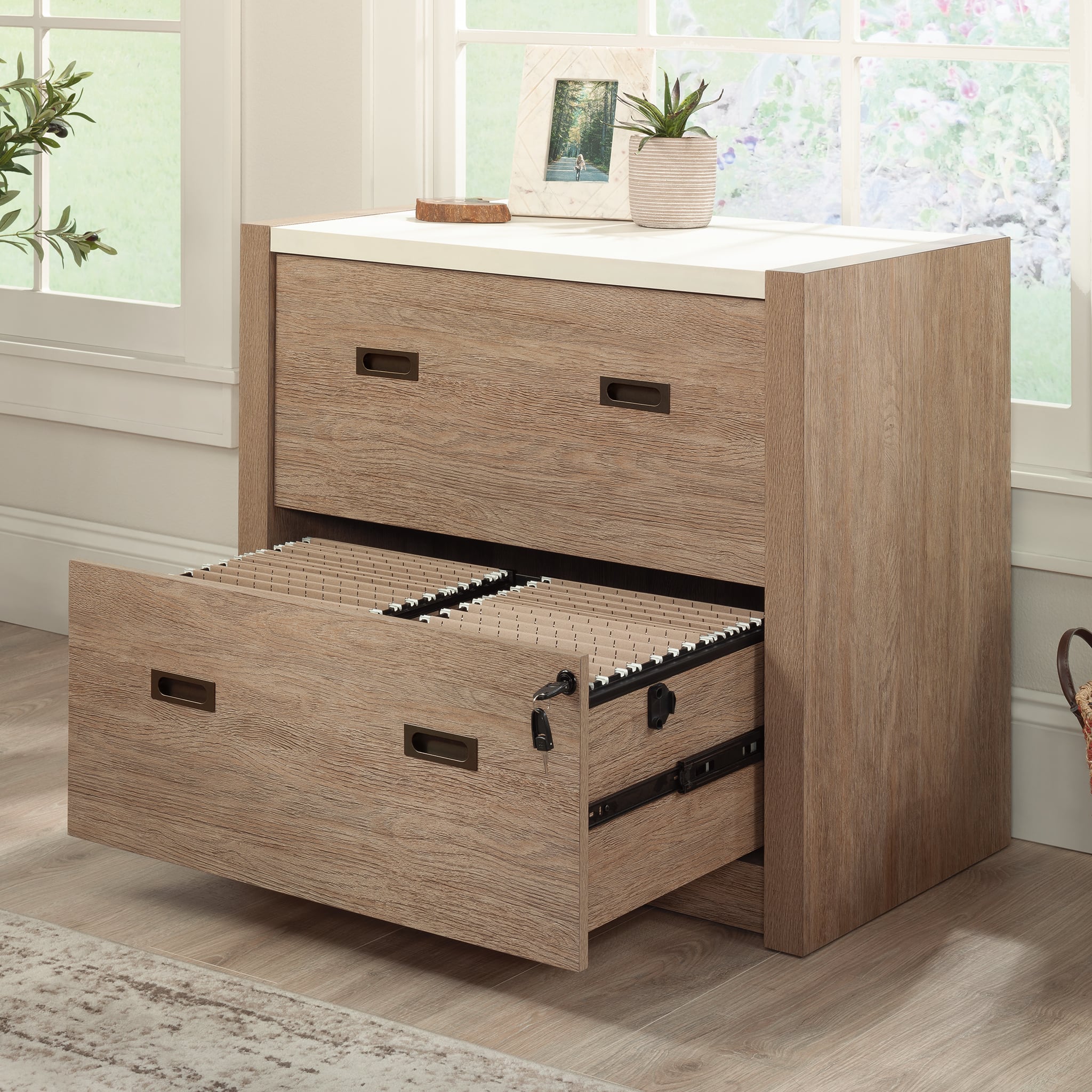 Sauder - Dixon City 2-Drawer Lateral File Cabinet - Brushed Oak ...