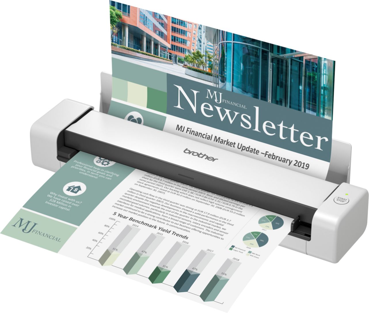 Brother - DS-740D Duplex Compact Mobile Document Scanner - White - Angle