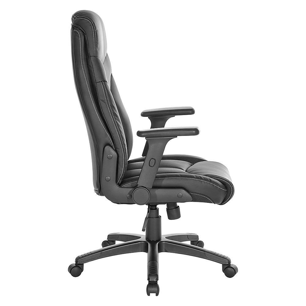 Office Star Products Exec Bonded Leather Office Chair Black Left View